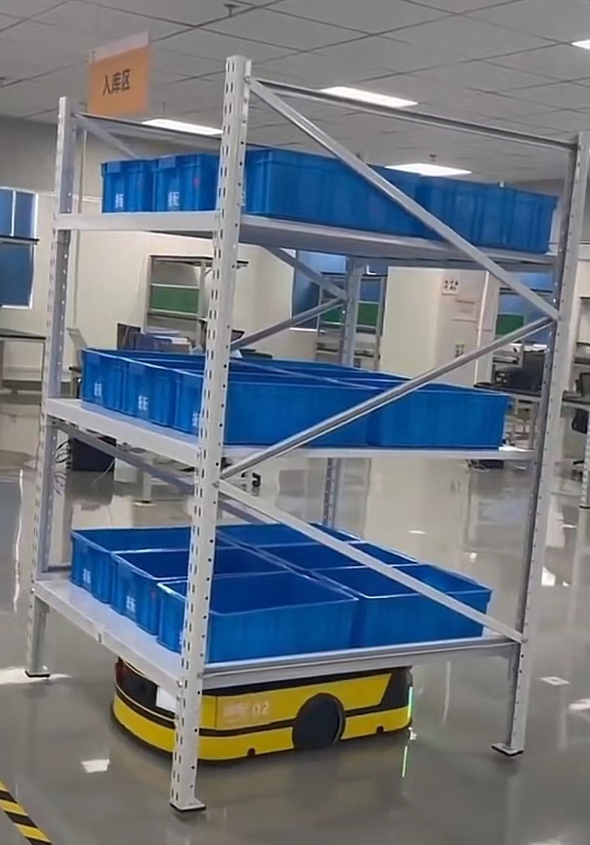 西安背托式AGV层板货架-西安层板货架,西安横梁式货架厂家,西安仓储笼,西安钢制托盘定制_西安同华仓储设备制造有限公司